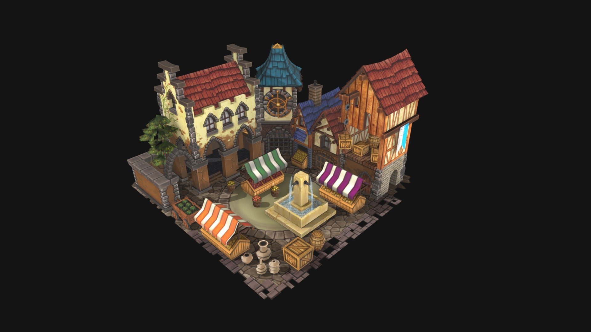 Market Place - 3D model by alphatele [755ca46] - Sketchfab