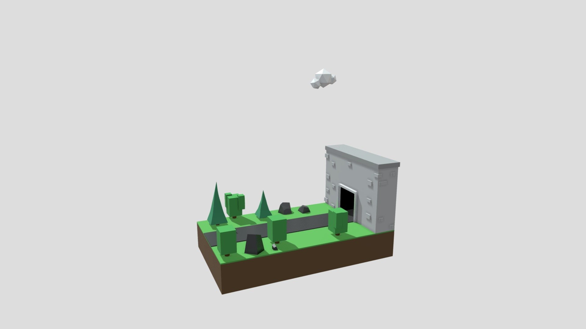 Low poly road landscape tunnel - 3D model by justinmindhaq1 [755cd0c ...
