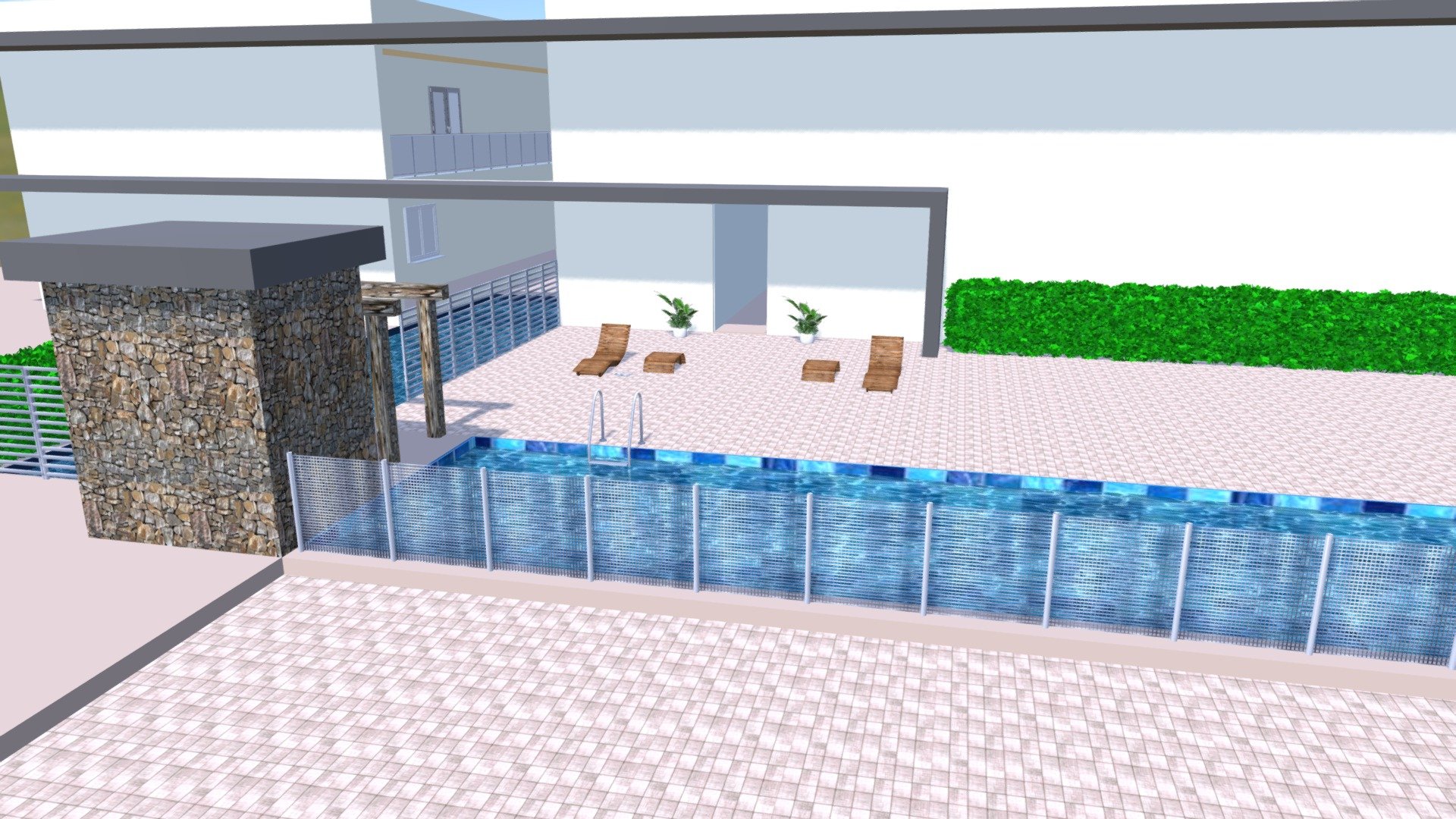 Pool Area Architecture - 3D model by riballos [75617cf] - Sketchfab