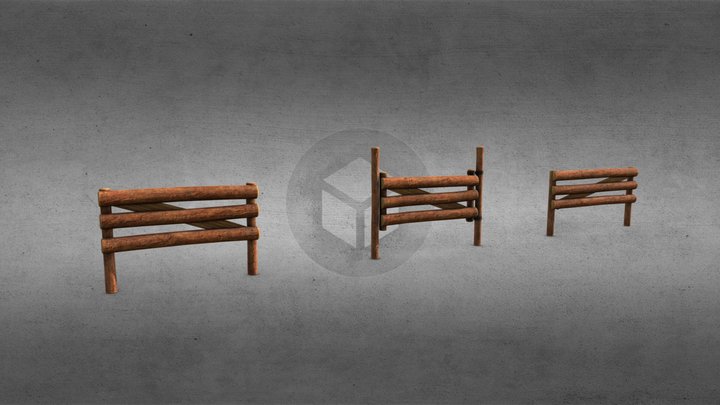 Wooden-fence 3D models - Sketchfab