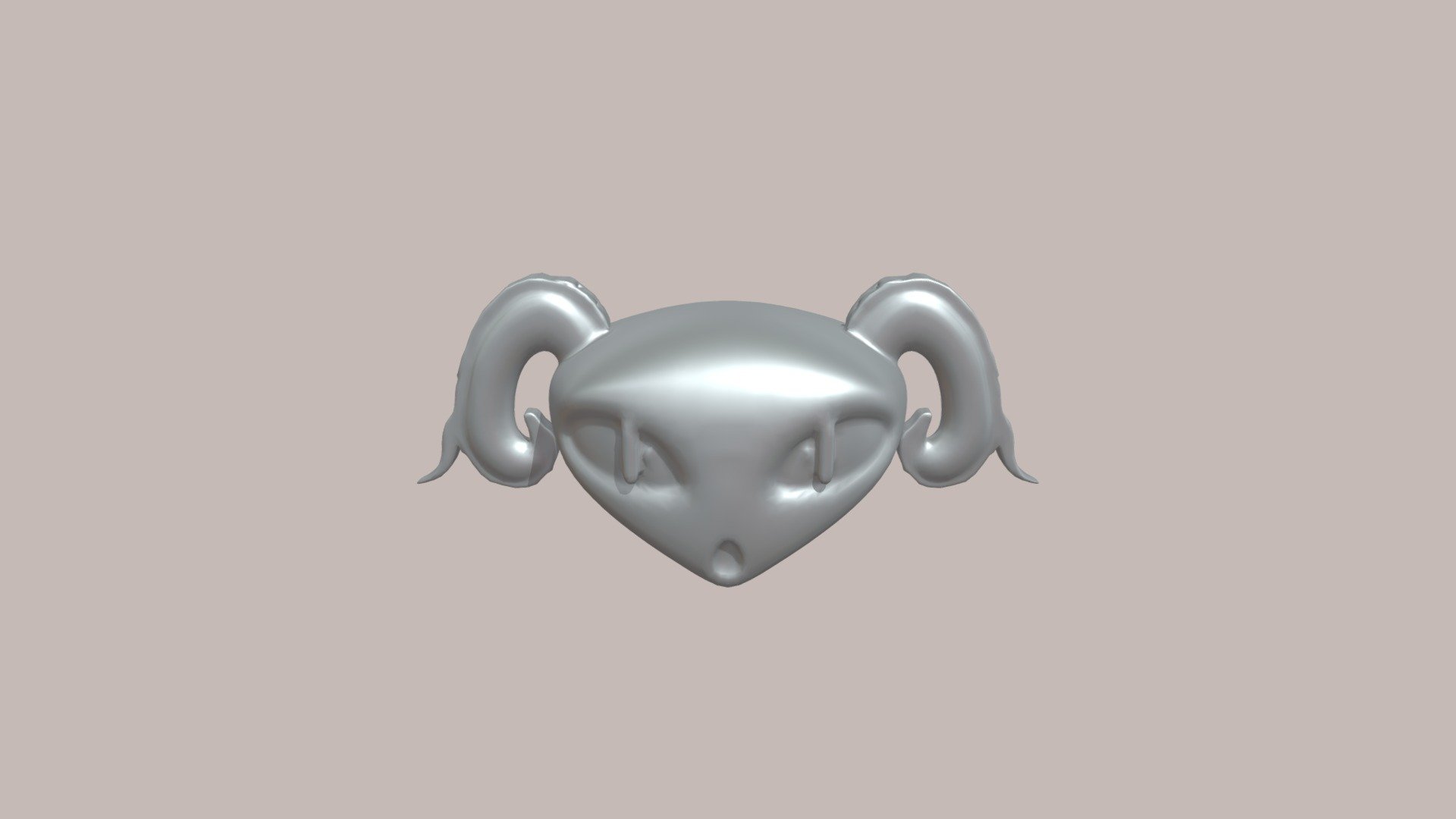 Mystical alien face with abstract eyes and horn - 3D model by ...