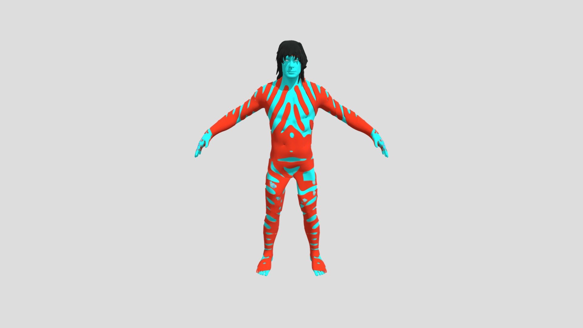 orange blue fantasy human character - 3D model by snowturtlegames ...