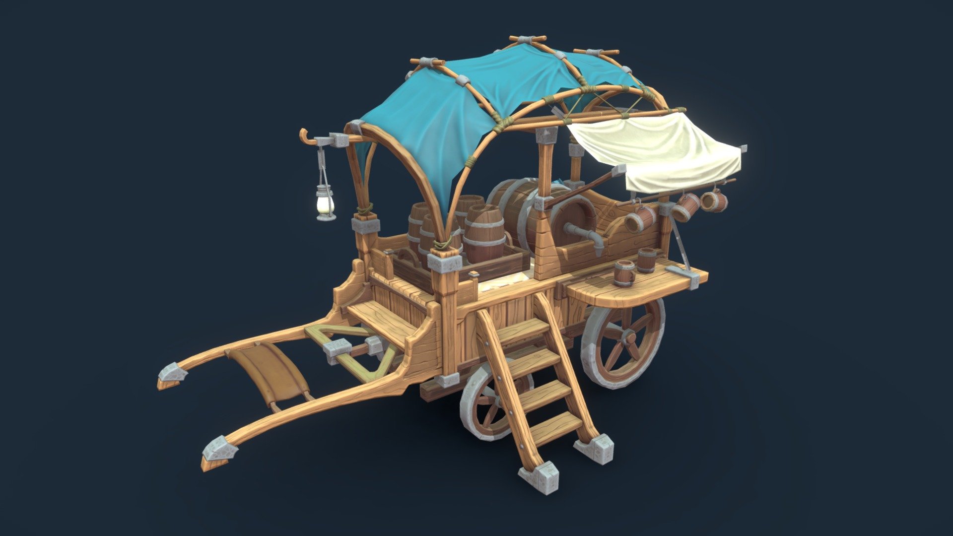 Stylized Wagon - Buy Royalty Free 3D model by Fresnell [756e3a2] - Sketchfab Store