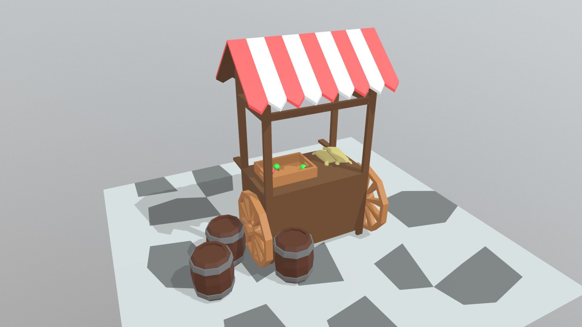 Low-poly Vendor's Cart - Download Free 3D model by Victoria (@vikirose ...