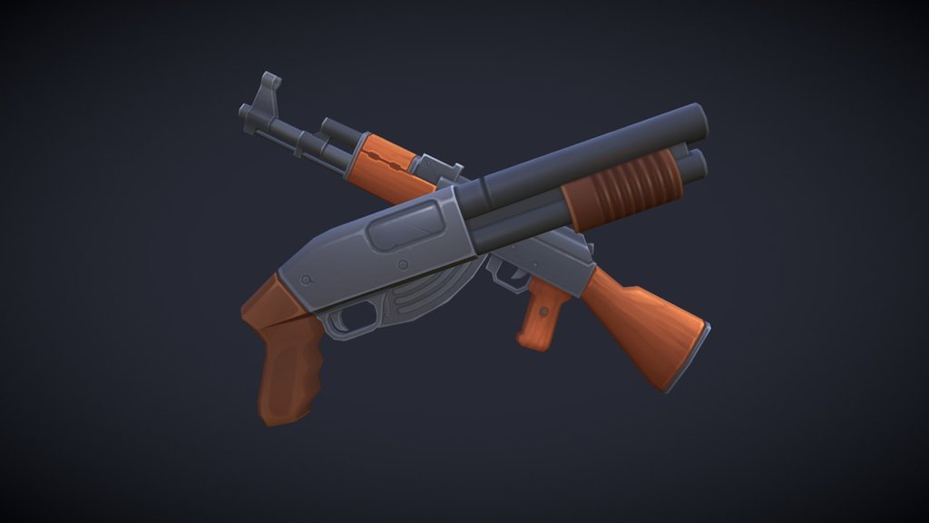 Lowpoly Guns - 3D model by Frut [757649d] - Sketchfab