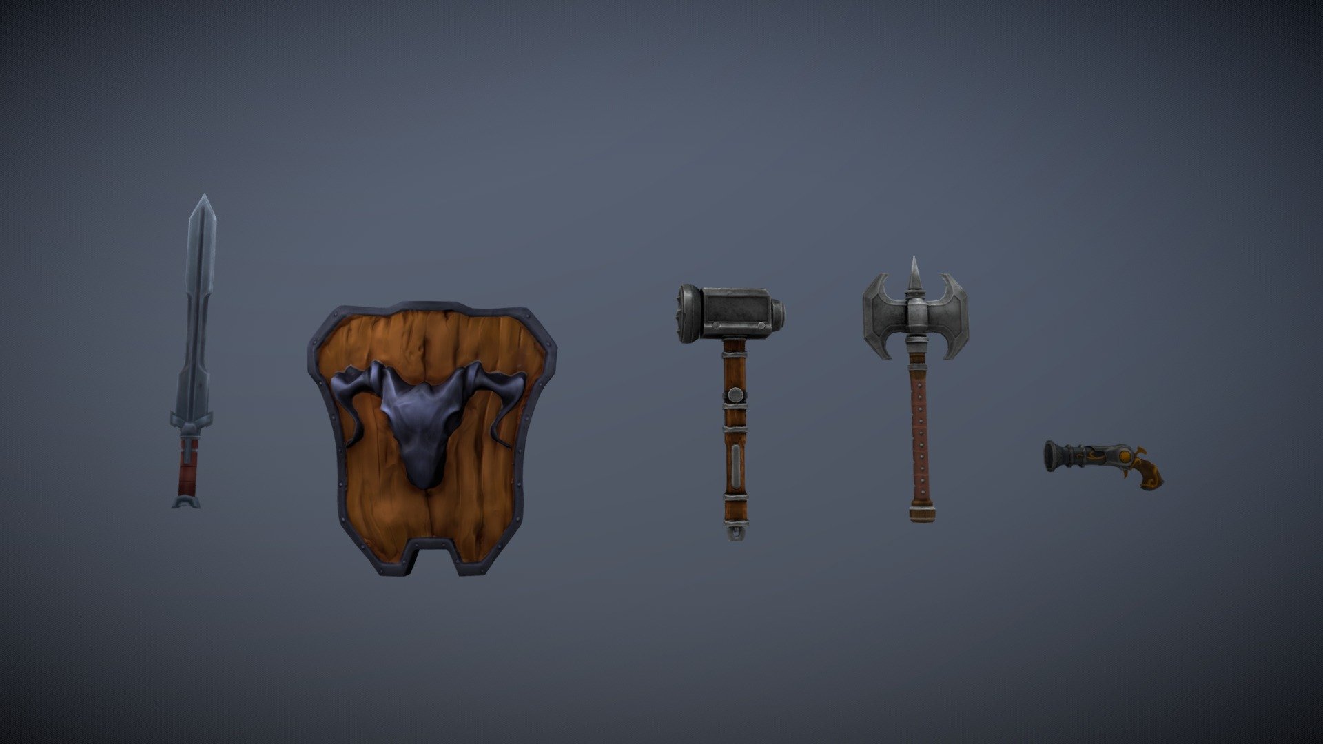 Dwarf Weapon Pack - 3D model by luckyfortune3d [757936c] - Sketchfab