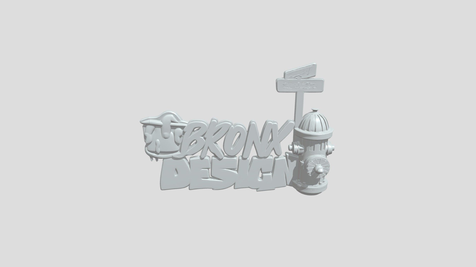 Graffiti-style Bronx Design logo with hydrant - 3D model by ...