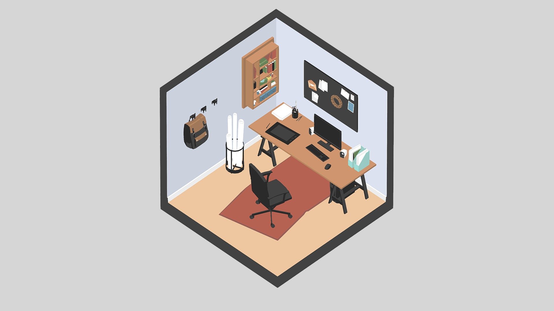 Isometric Room - 3D model by Longbowman [757aea6] - Sketchfab