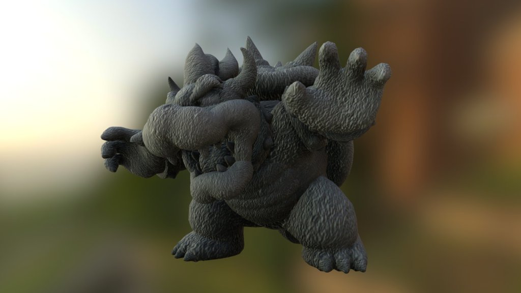 Stone Bowser Statue (Super Mario 3D World) - 3D model by mariokidd319 ...