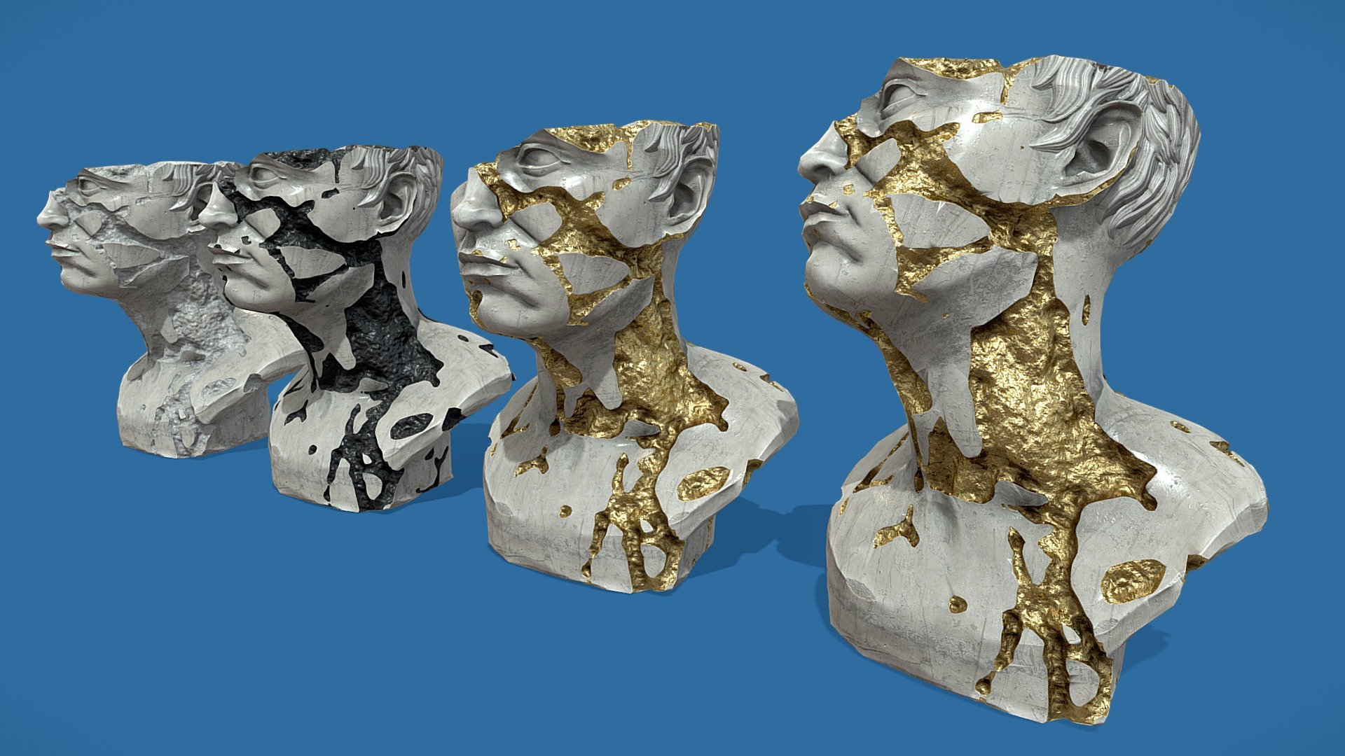 Destroyed Greek Busts Hero Version - Download Free 3D model by Mad ...