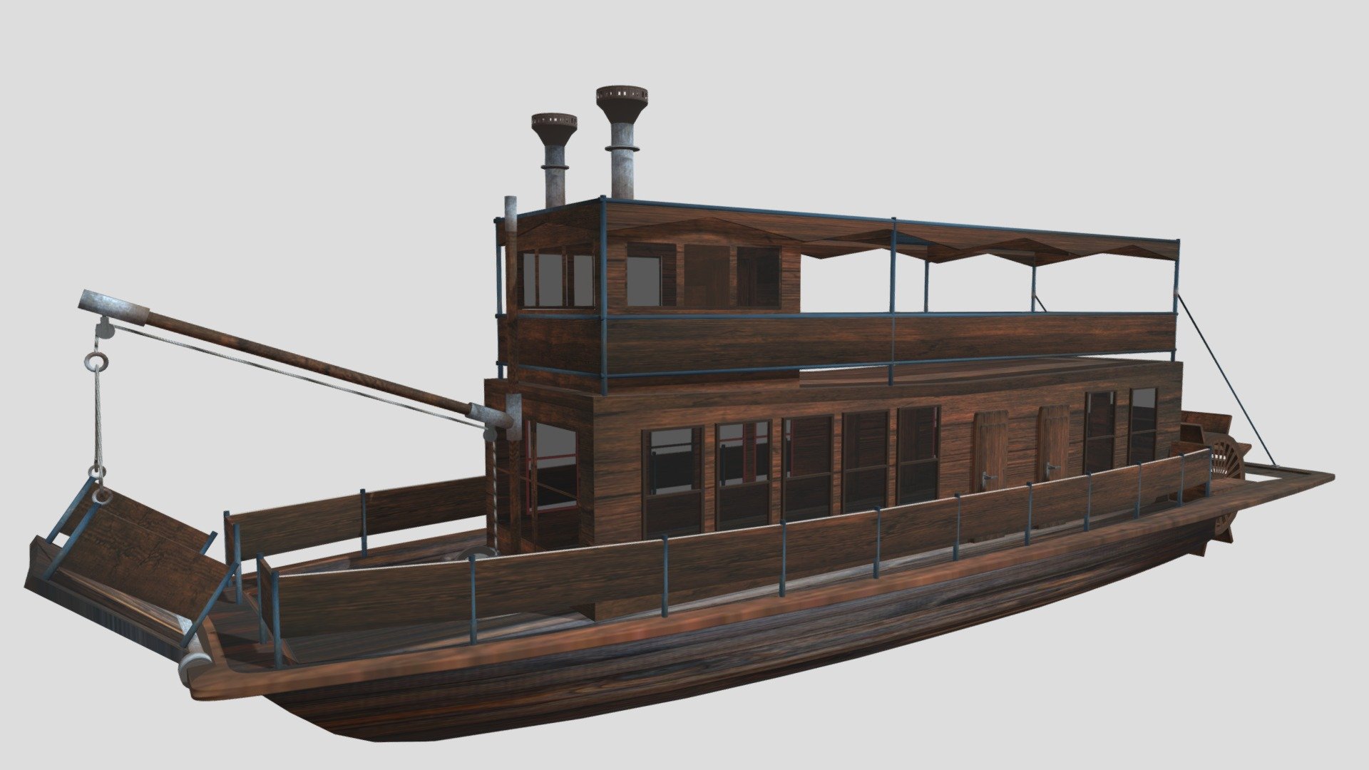 Paddlewheel Boat - 3D model by gogiart (@agt14032013) [759323a] - Sketchfab