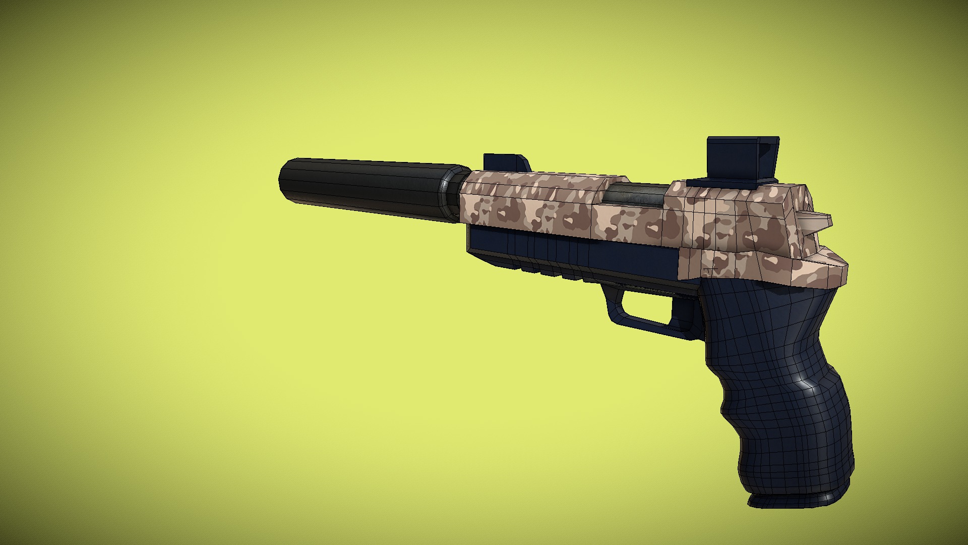 Silenced_pistol - Download Free 3D model by satya1310 [759e2da] - Sketchfab