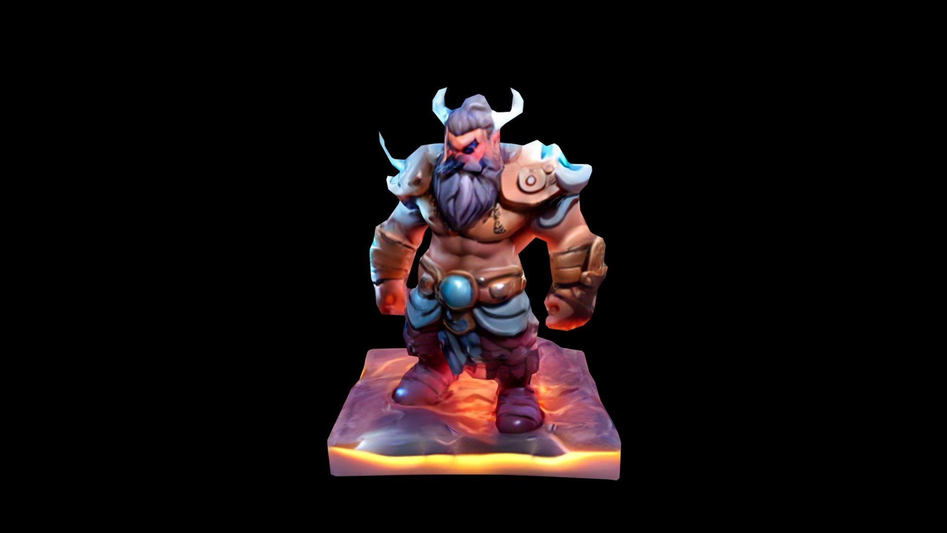 A grand image of a muscular horned man with a be - Download Free 3D ...