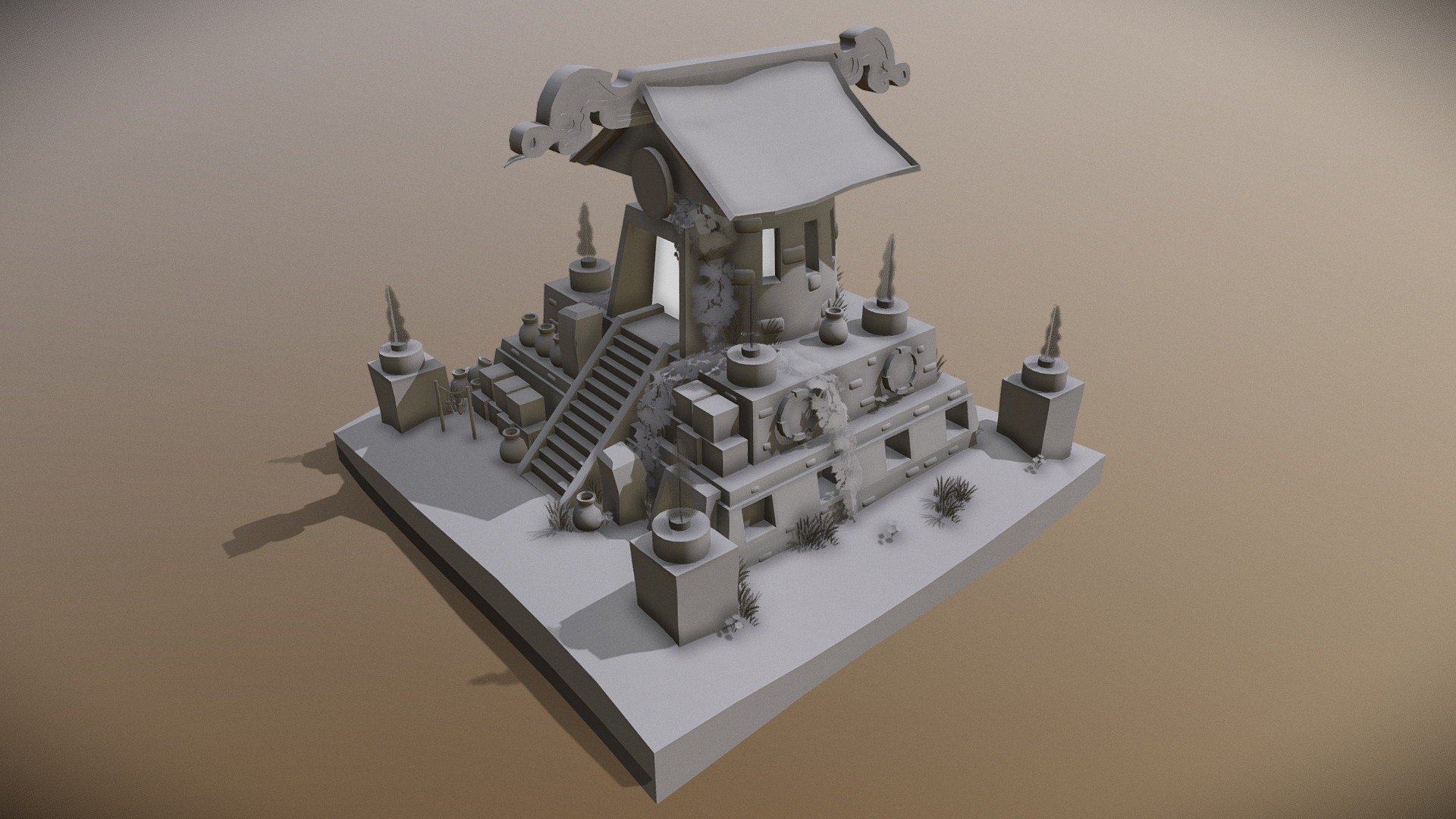 aztec inspired house - 3D model by Luca Vanesche (@triktron) [75bd27e ...