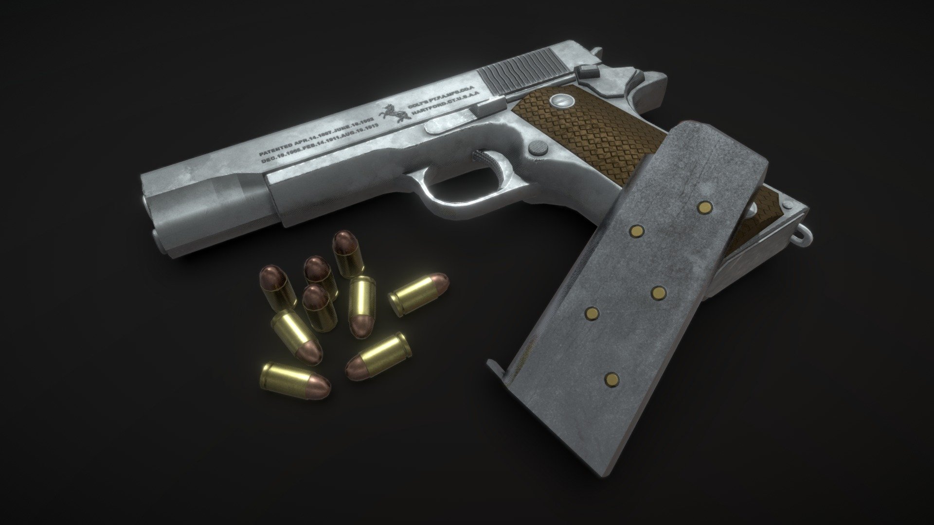 Colt M1911 Pistol - Download Free 3D model by Raghuvir Vaishnav ...