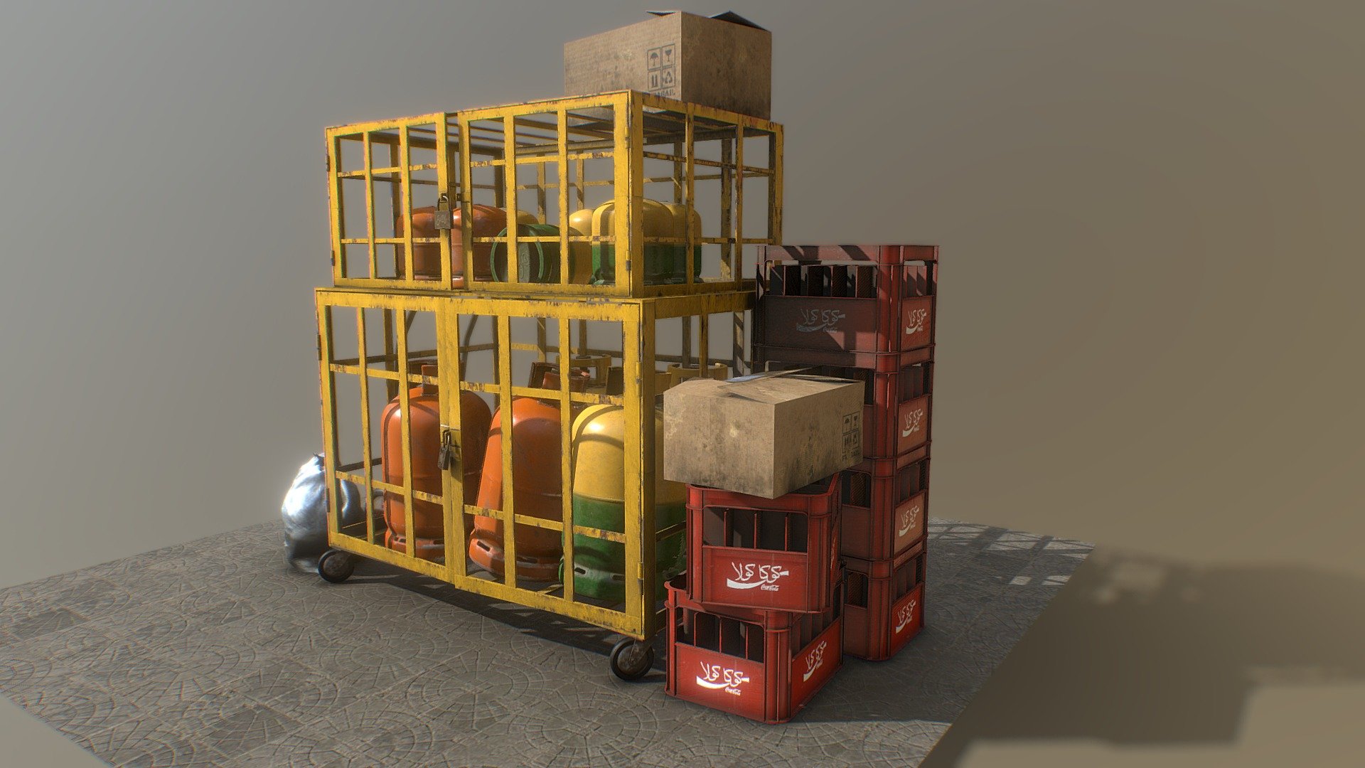 Gaz Propane bottle Cage - Buy Royalty Free 3D model by HichamSvr ...