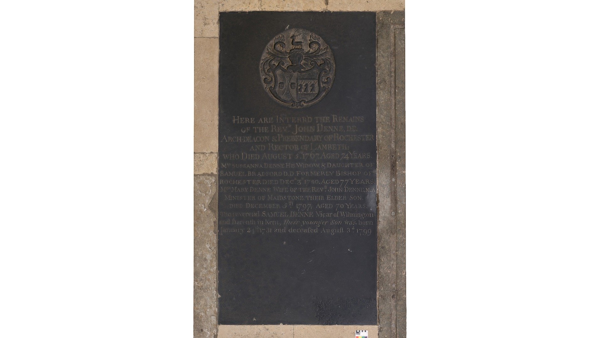 John Denne ledger d.1767 - 3D model by Rochester Cathedral ...