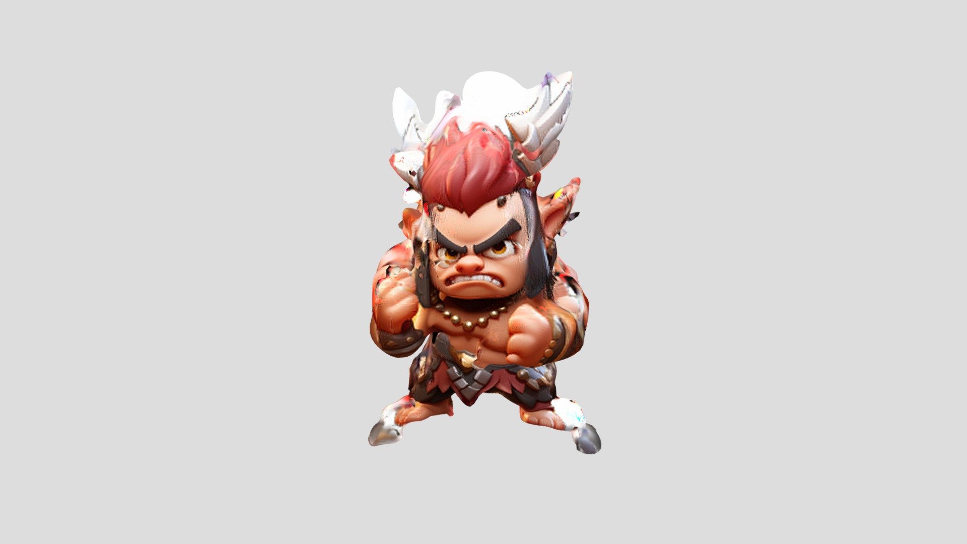 Chibi warrior with red hair A chibi warrior w - Download Free 3D model ...