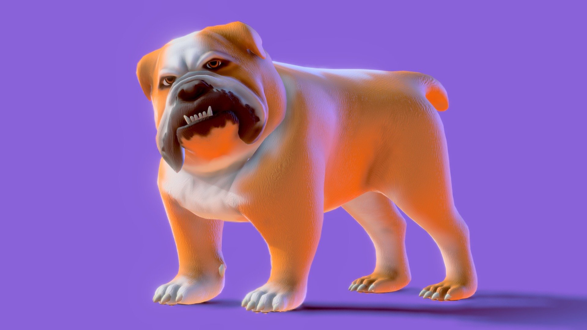 Low poly - Stylized dog - Bulldog - Buy Royalty Free 3D model by ...