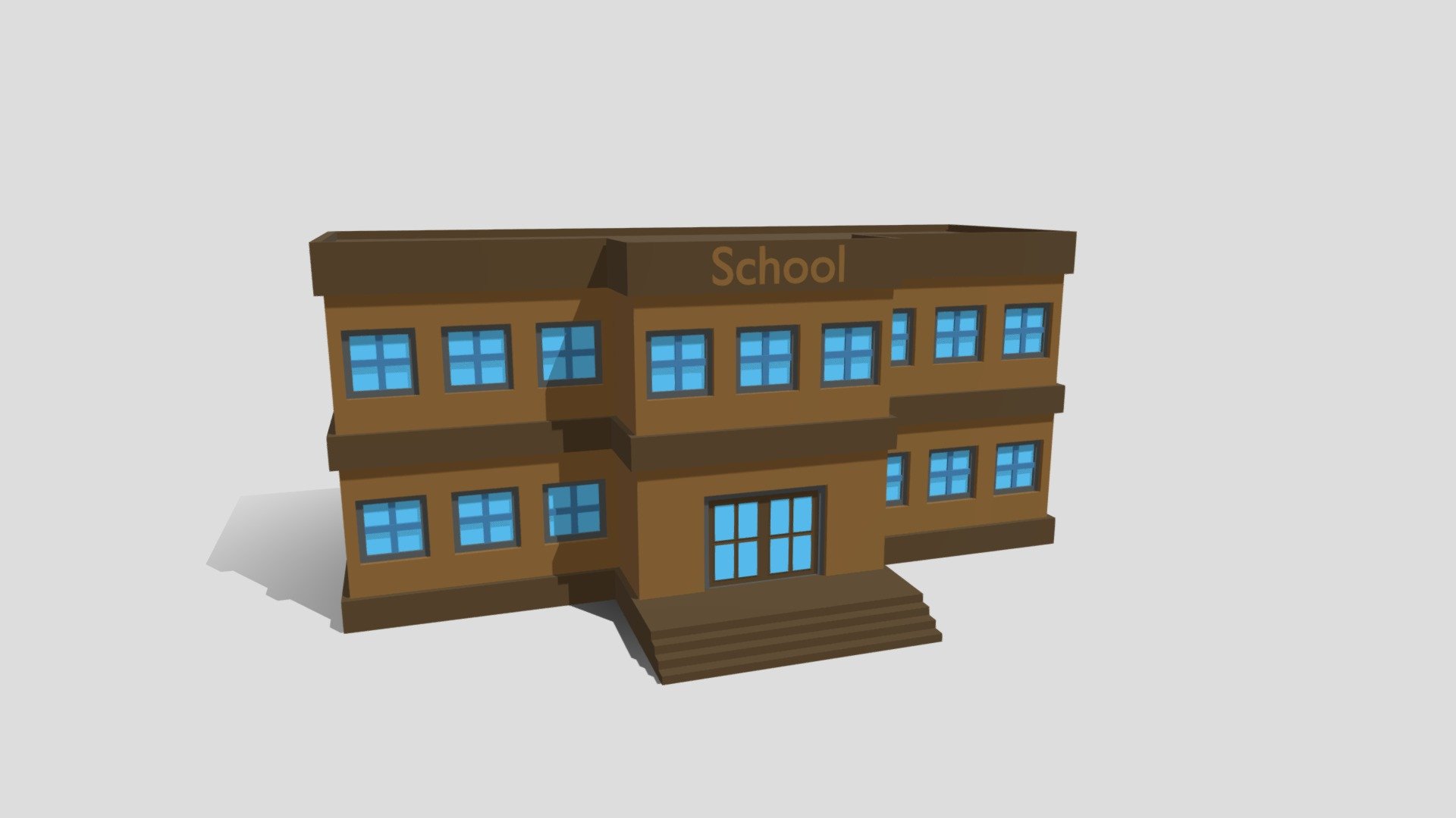 Low Poly Cartoon School - Buy Royalty Free 3D model by chroma3d (@vendol21) [75eb014 ...