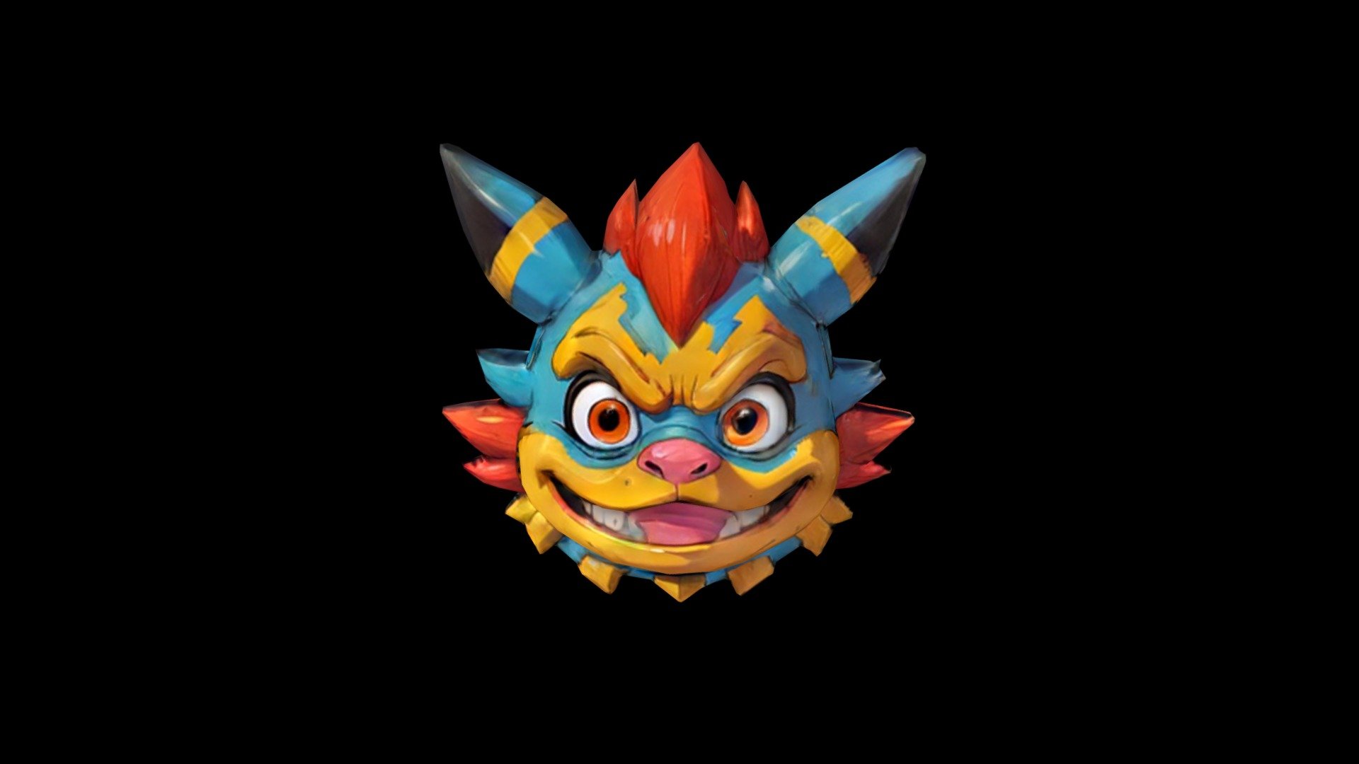 "Electric Blue Toy Smile A Whimsical Cartoon Fon - Download Free 3D ...