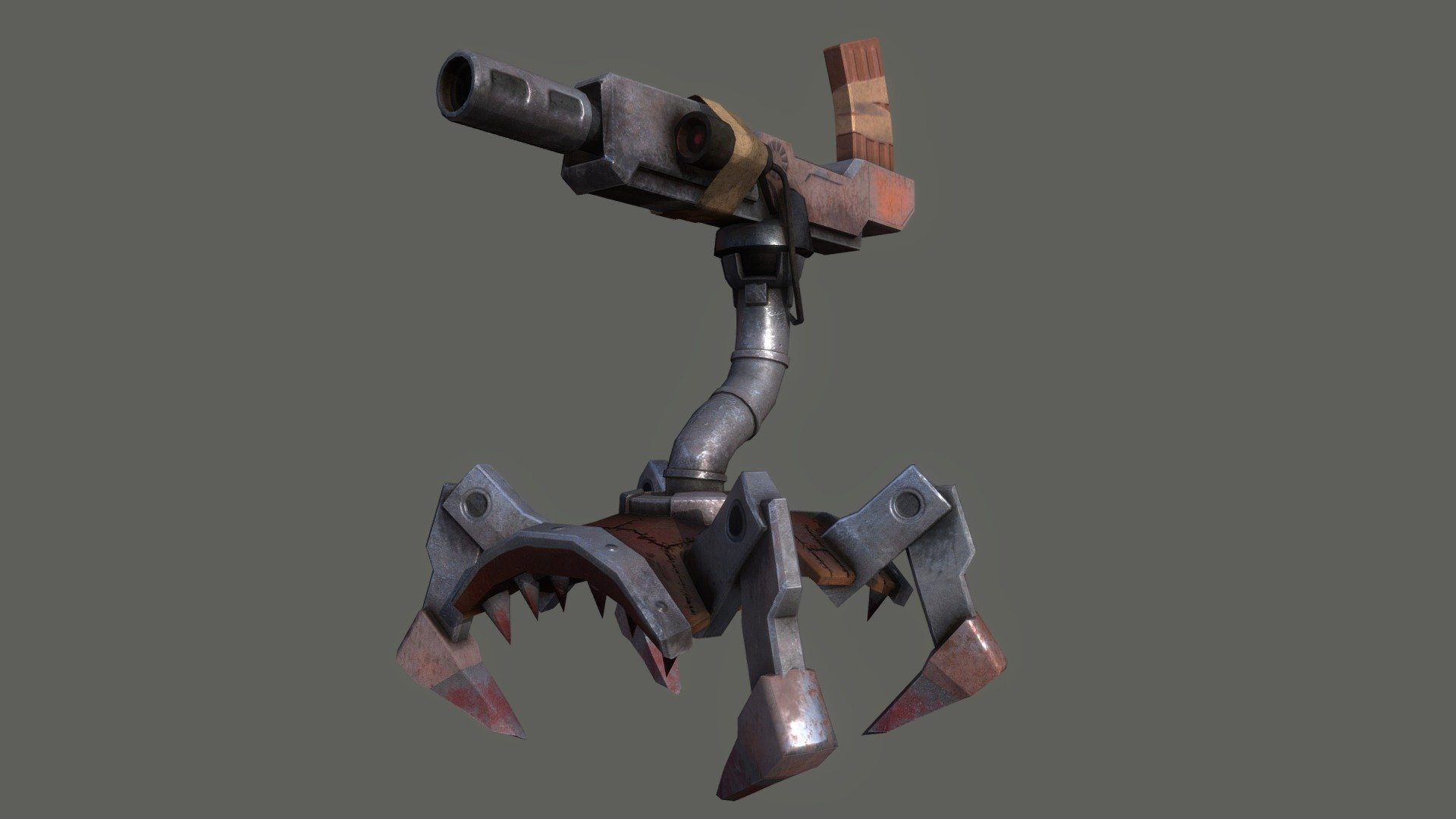 Mounted Turret Gun - 3D model by the_magnetic_cat [75f88dc] - Sketchfab