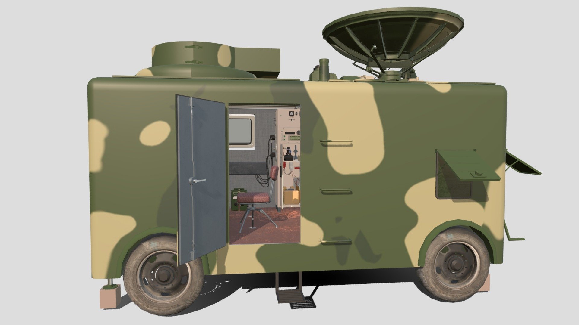 Anti-aircraft gun fire control radar vehicle - Download Free 3D model ...