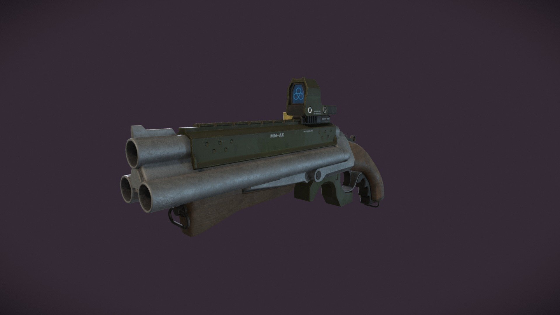 Triple Barrel Shotgun - 3D model by Kaleb Mortenson (@kmortenson ...