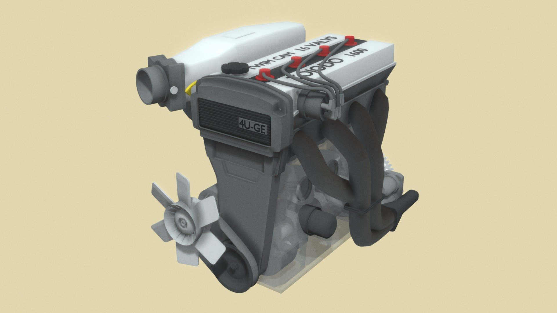 Toyota Engine 4AGE - 3D model by Lottarigy [7614423] - Sketchfab
