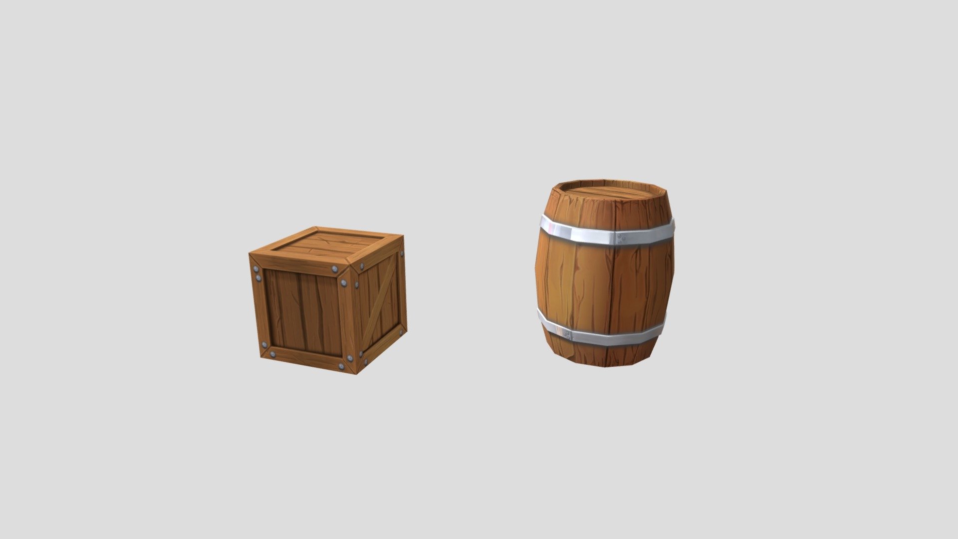 Barrel And Box - 3D model by baramG [7618417] - Sketchfab
