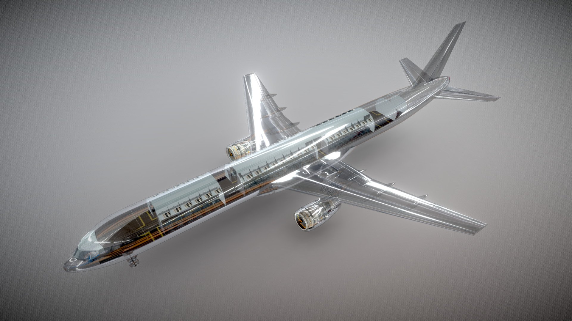 Airliner Boeing 757 Transparent - Download Free 3D model by Arion ...