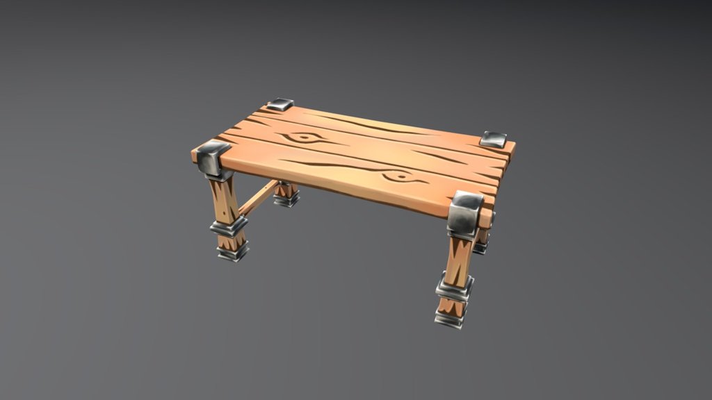 Handpainted wooden table - 3D model by Nephyn [7620c01] - Sketchfab