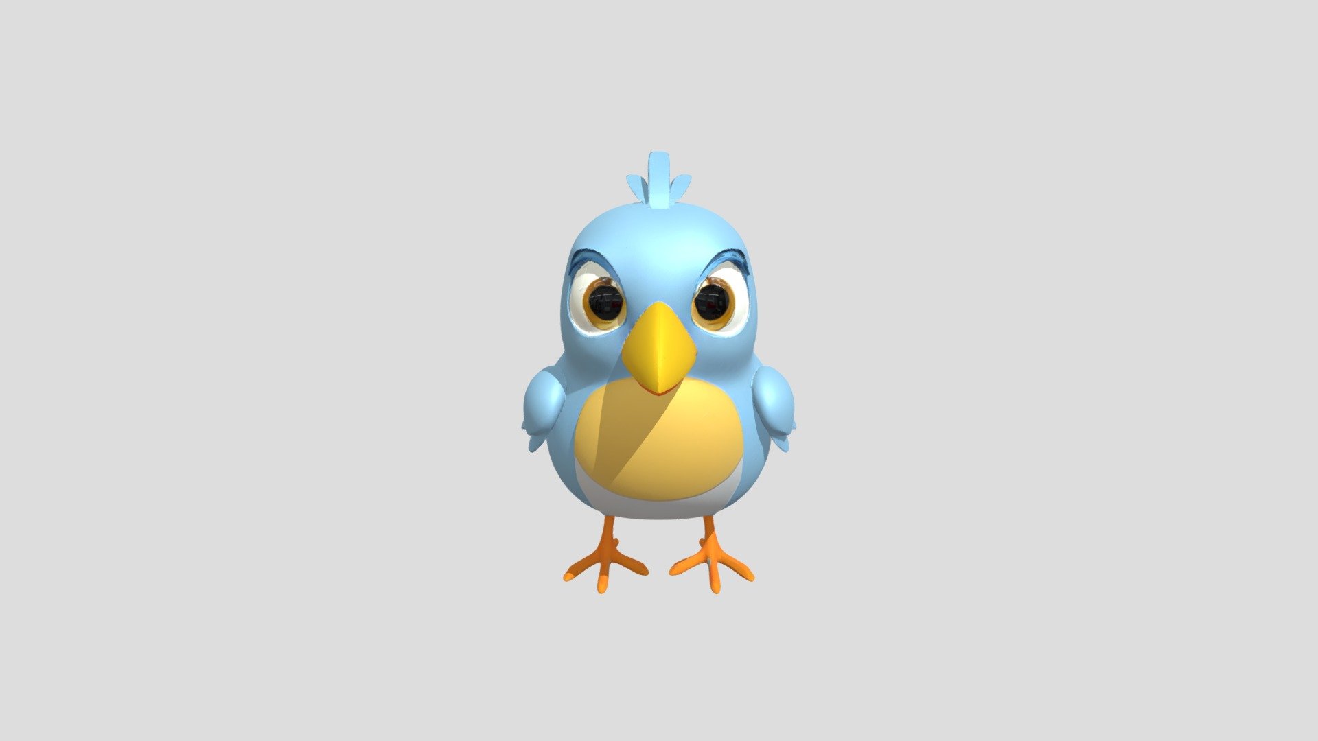 cartoon blue bird character - 3D model by apoorv.uk [76295f1] - Sketchfab