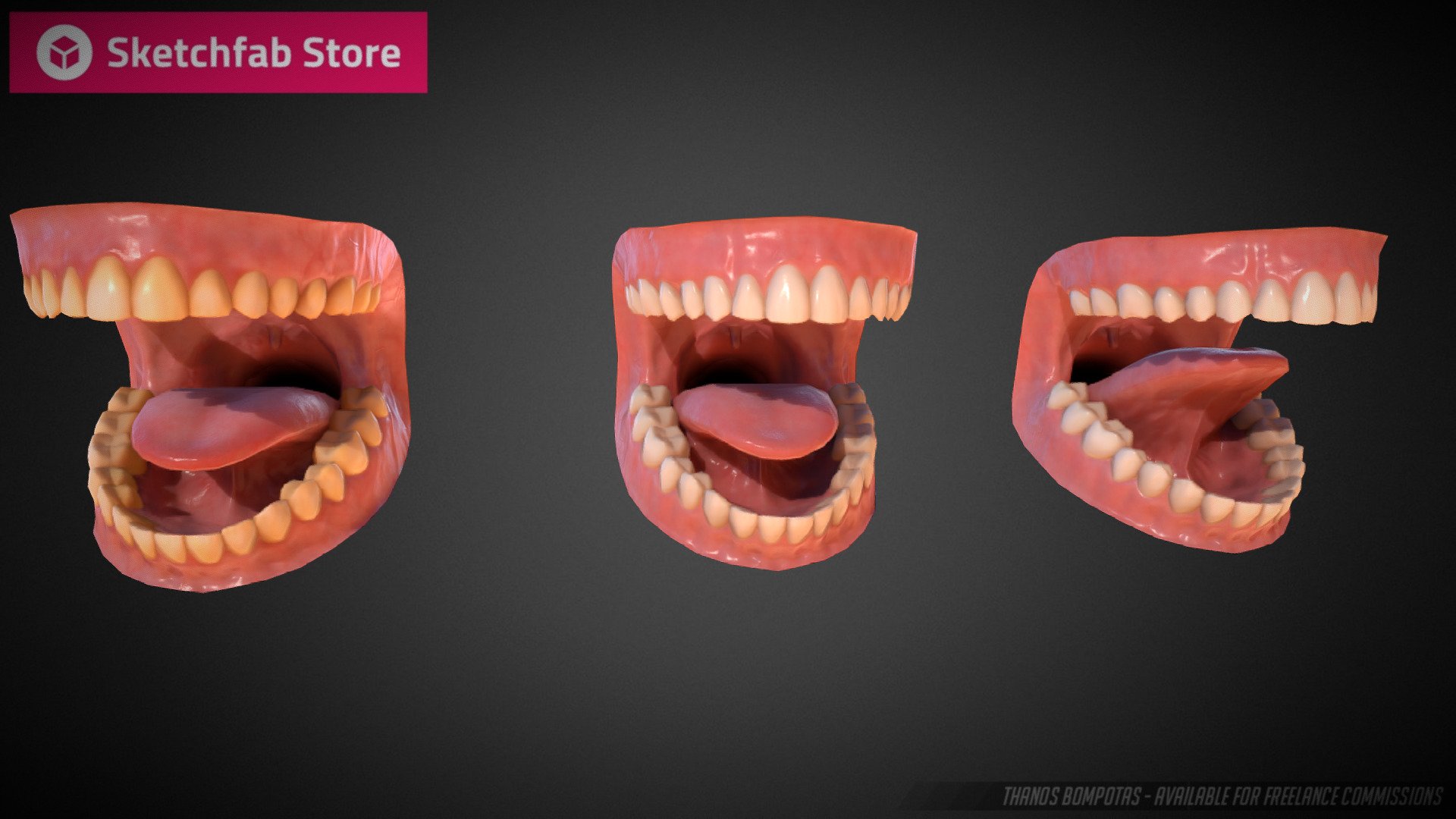 9$ - Teeth and mouth cavity - Buy Royalty Free 3D model by Thanos ...