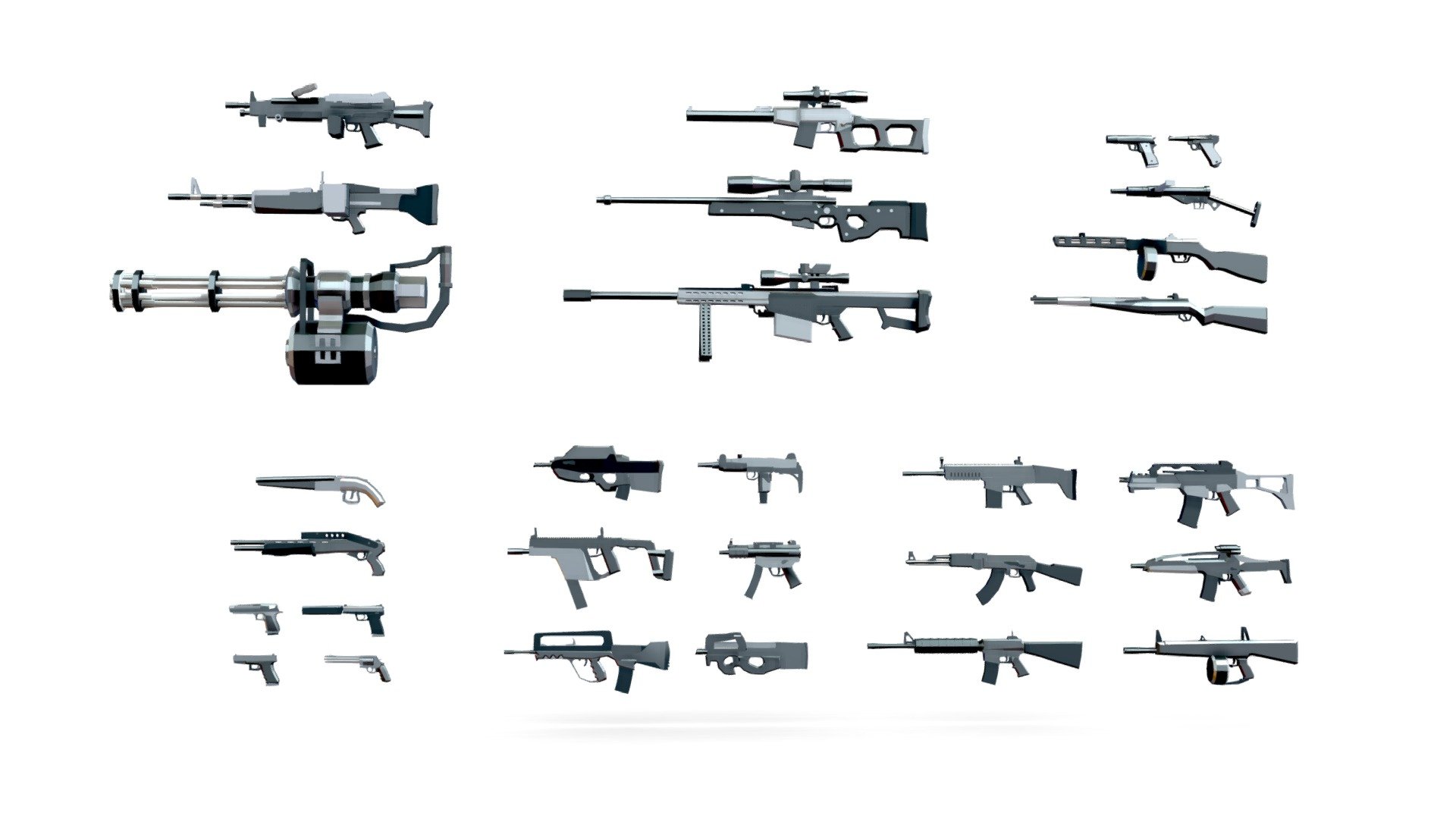 Low-Poly Weapon Asset Pack - Download Free 3D model by r2detta [762c43c ...