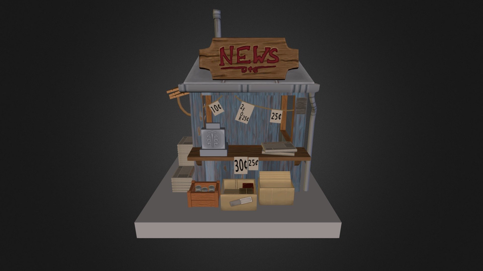 News Stand - 3D model by adamcowell [7636535] - Sketchfab
