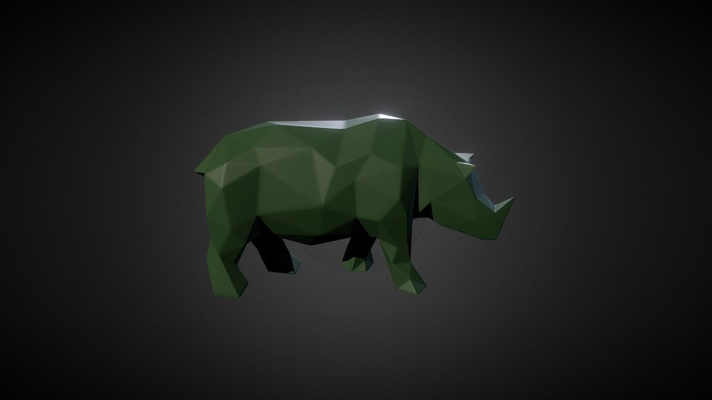 Rhino Low Poly - 3D model by darthrith [764af63] - Sketchfab