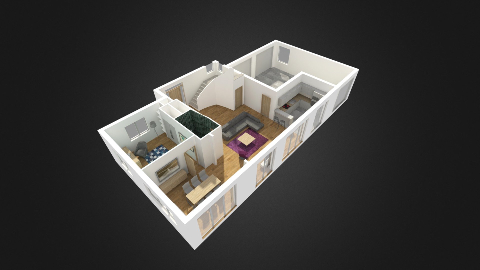 First Floor Plan - 3D model by aplus [76542f7] - Sketchfab
