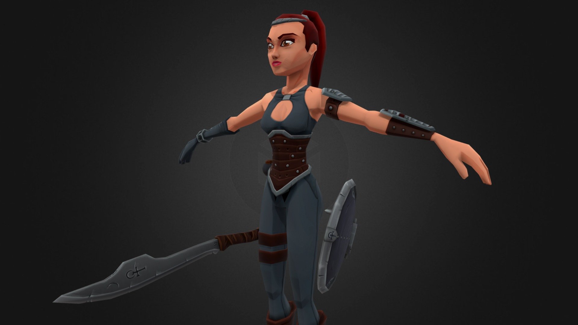 Female Warrior - 3D model by Ison (@XinChengWu) [766143e] - Sketchfab