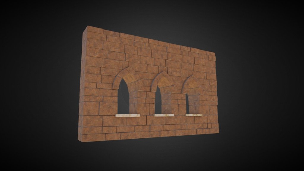 Wall with Arch windows - 3D model by Multipainkiller Studio ...