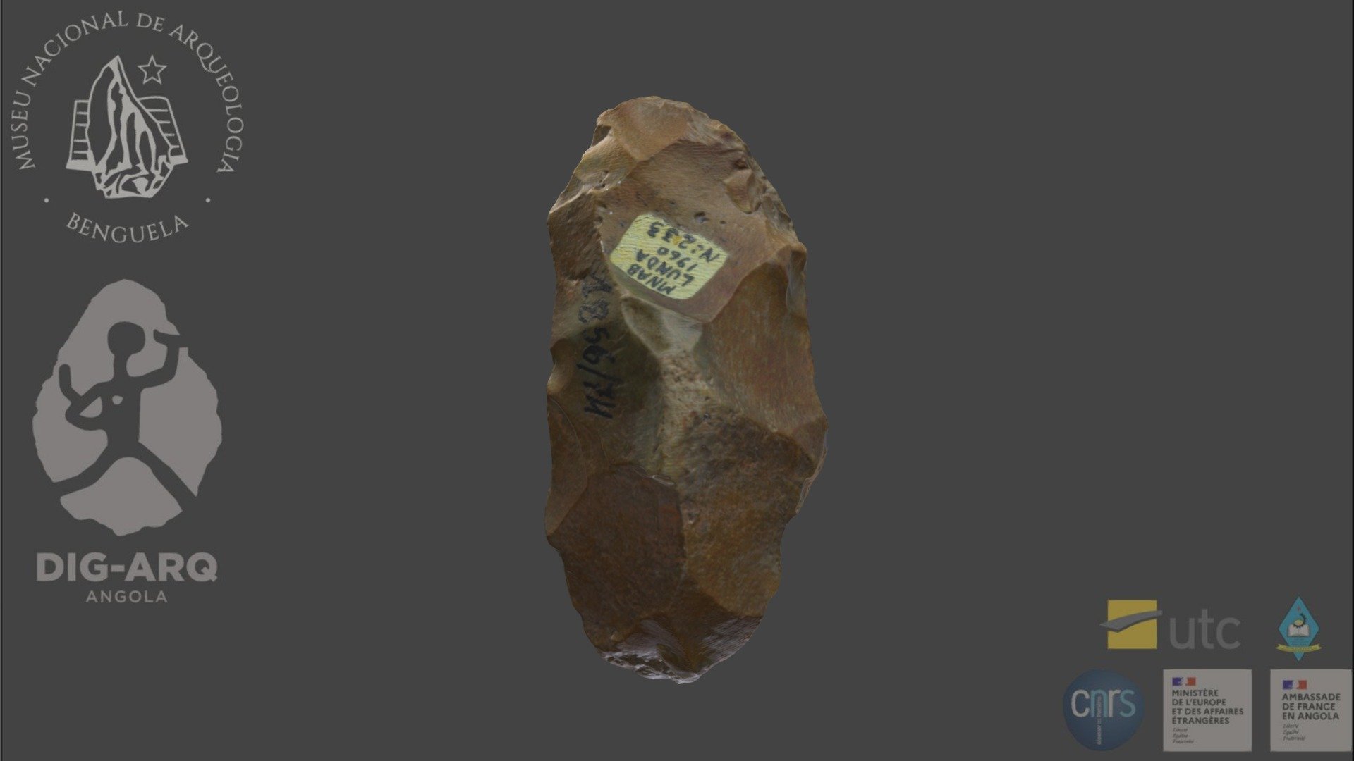 Core-axe bifaçial, Lunda-Norte, Angola - 3D model by Museu Nacional de ...