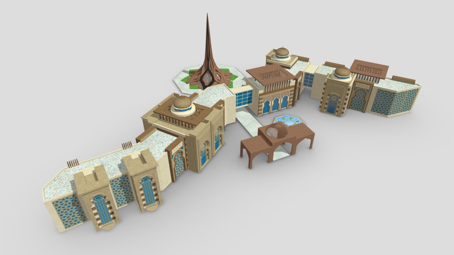 0169 - Islamic Facade Building - Buy Royalty Free 3D model by Vertex ...
