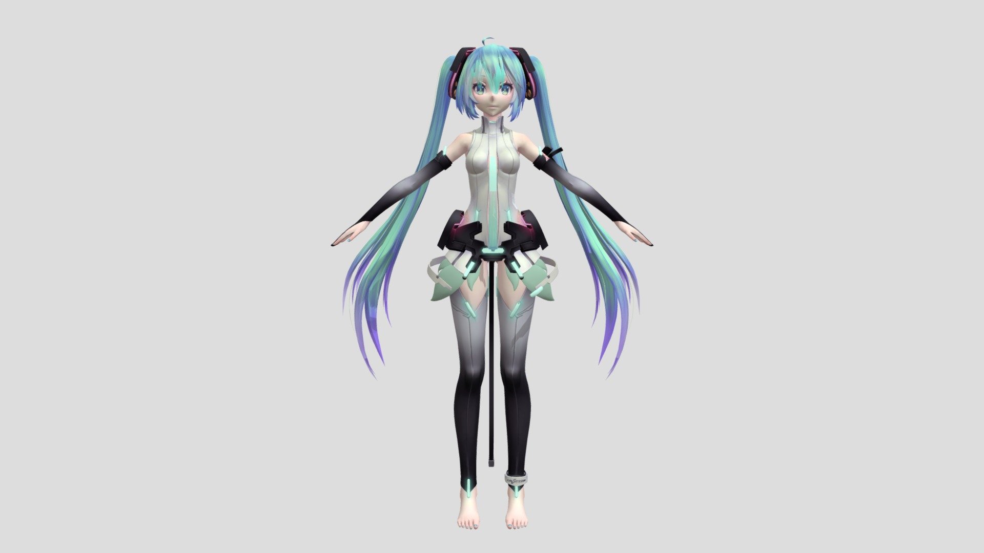 TDA Append Miku (with bones) - Download Free 3D model by zHairezt [766e16e] - Sketchfab