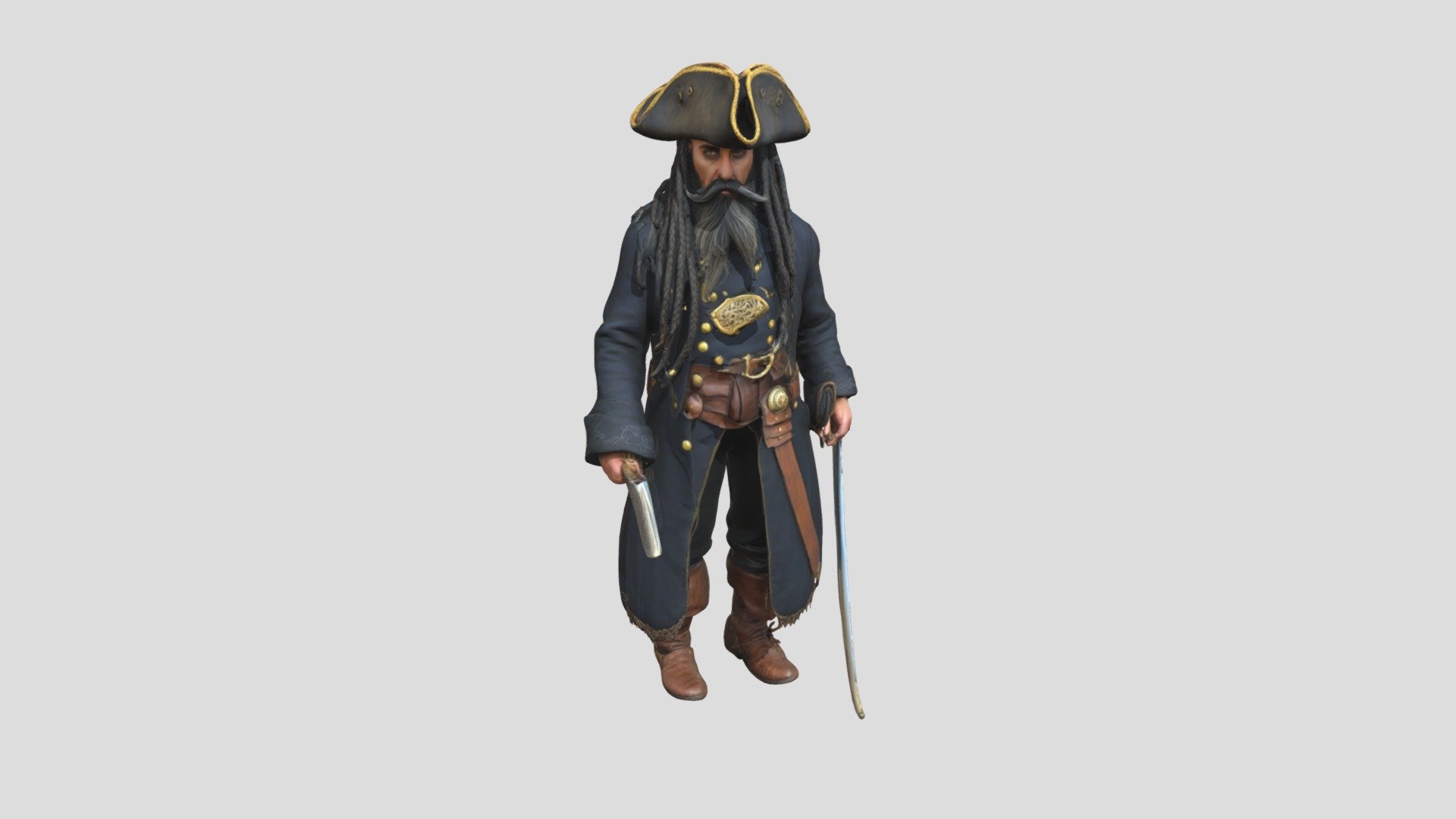 3d model inspired of Blackbeard - Download Free 3D model by ...