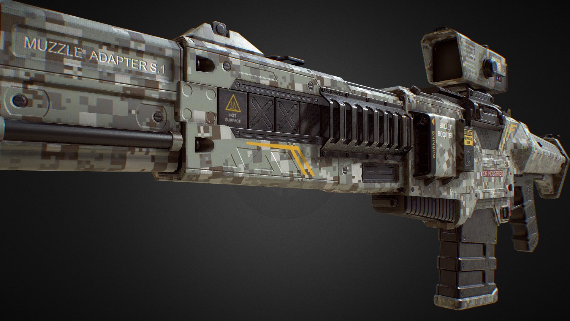 PBR Assault Sniper Rifle (Cammo Skin 1) - 3D model by Dmitrii_Kutsenko ...