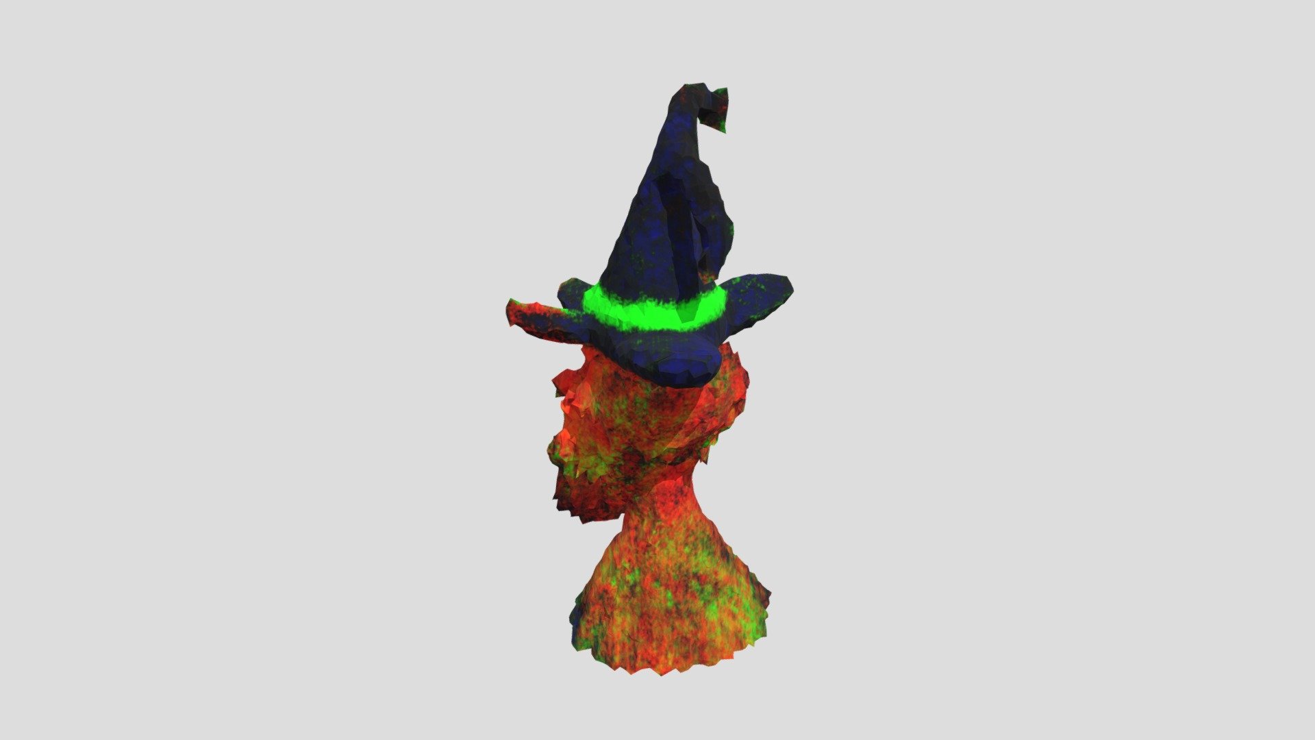 Witch face wearing hat hook nose - Download Free 3D model by Mirage ...