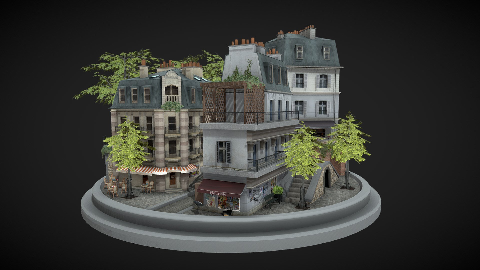 City Scene [Montmartre] - 3D model by LeviJohn [768ea35] - Sketchfab