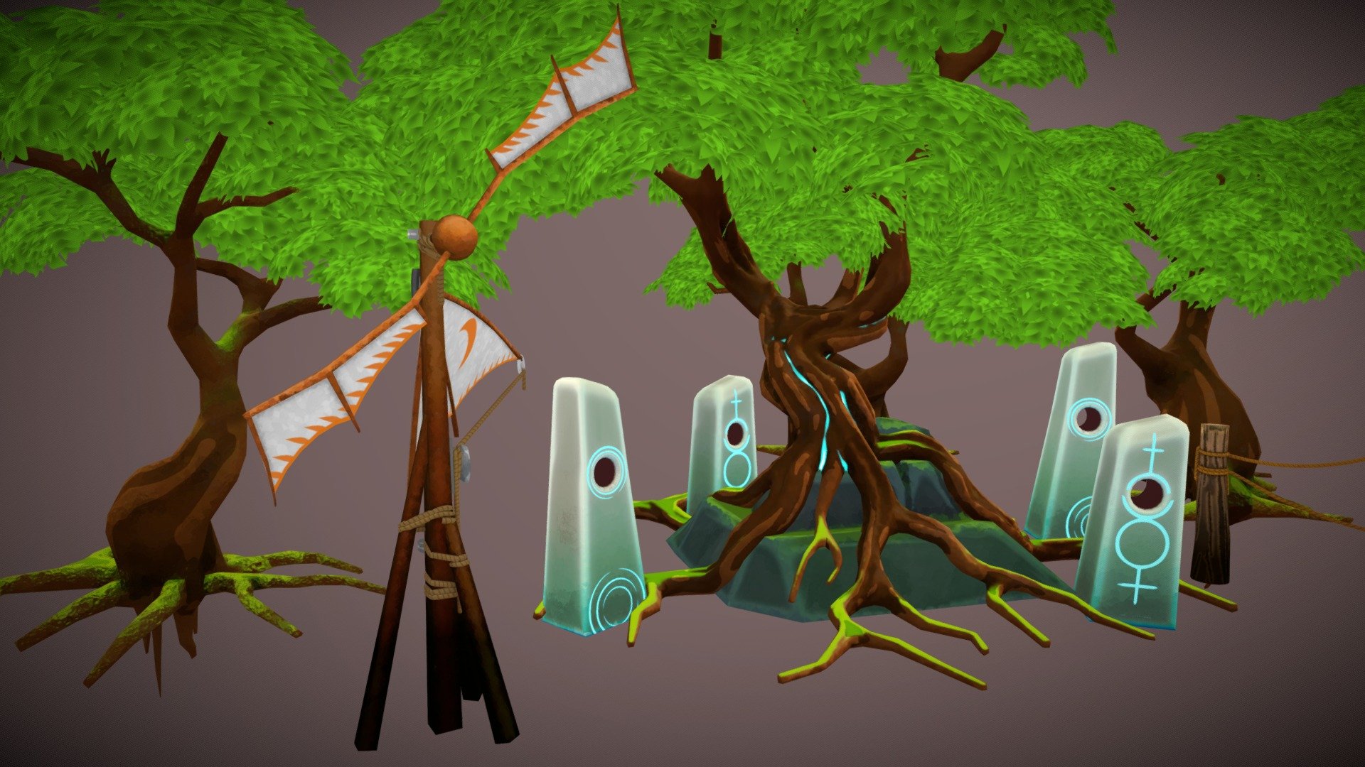 Oniric Tree - Stylized Scene - Download Free 3D model by Meleagor ...