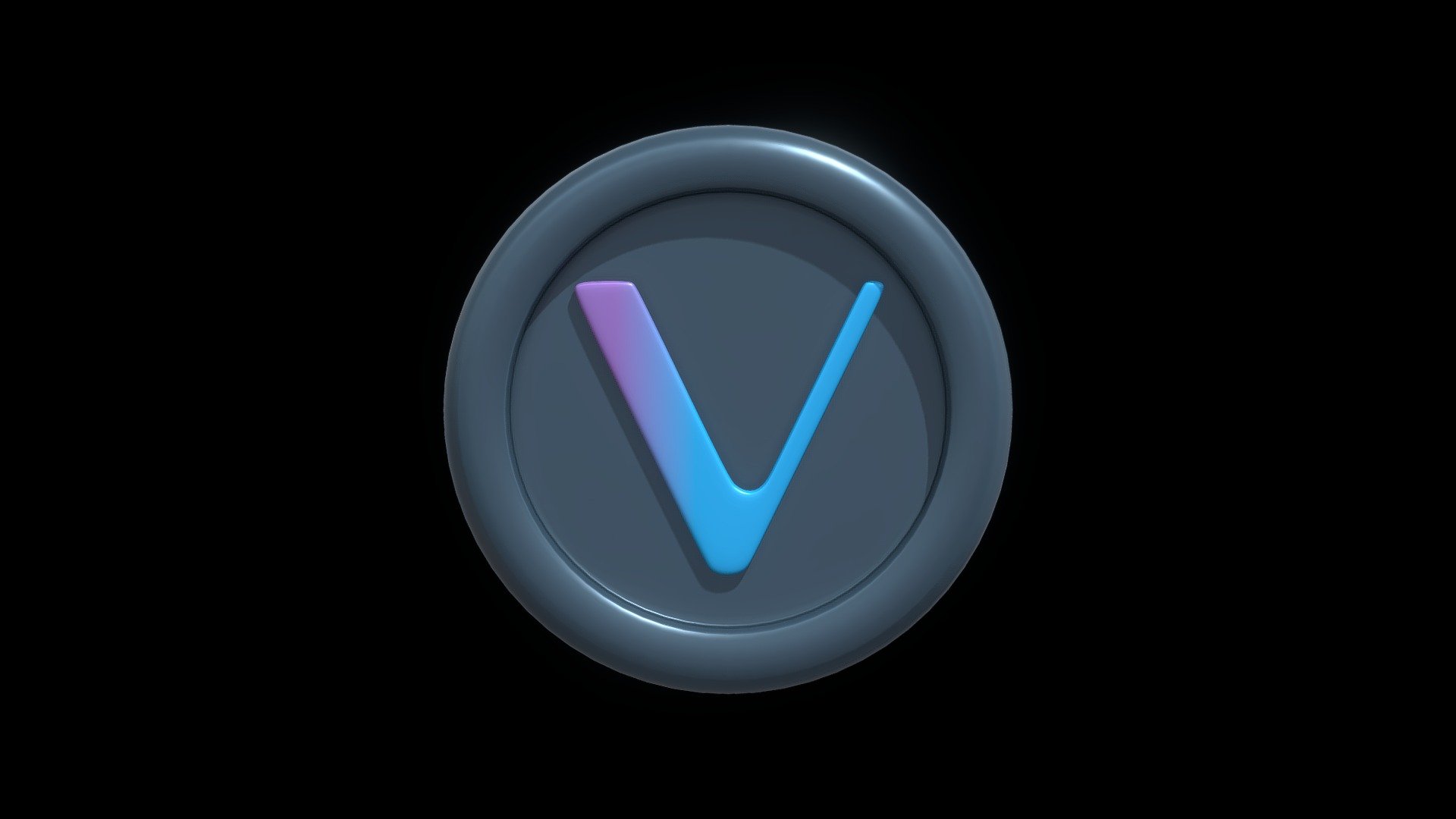 VeChain or VET Crypto Coin with cartoon style - Download Free 3D model ...