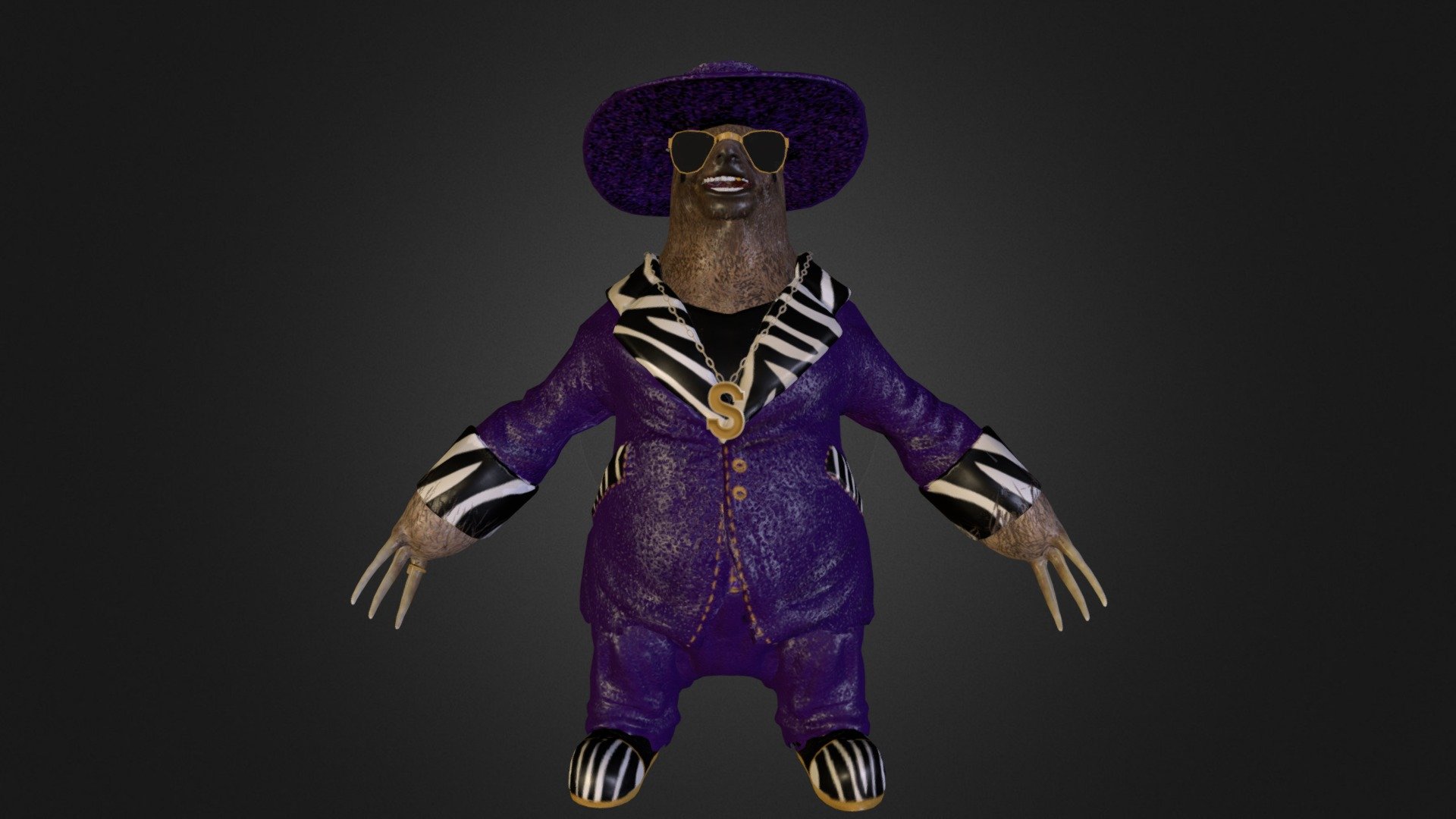 Pimp Sloth - 3D model by Kyle Jagger (@KyleJagger) [769ce68] - Sketchfab
